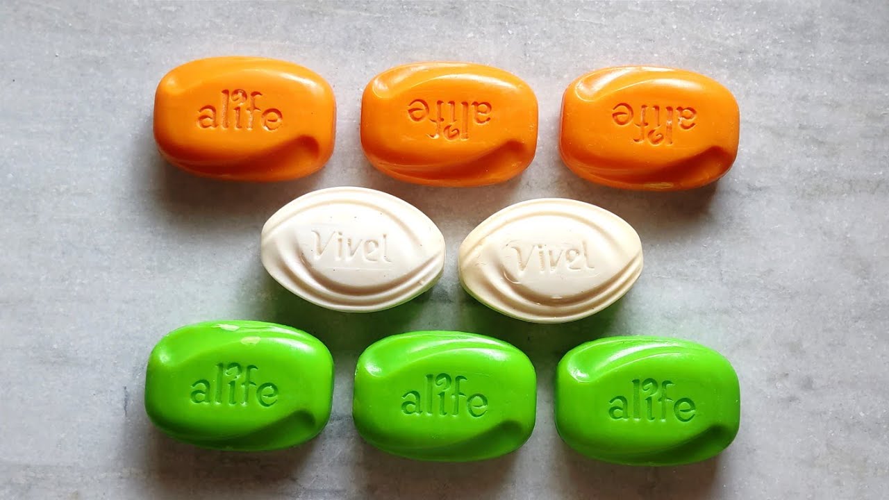 🇮🇳🇮🇳 ASMR SOAP CUTTING and CRUNCHING Satisfying Videos Indian Flag ...