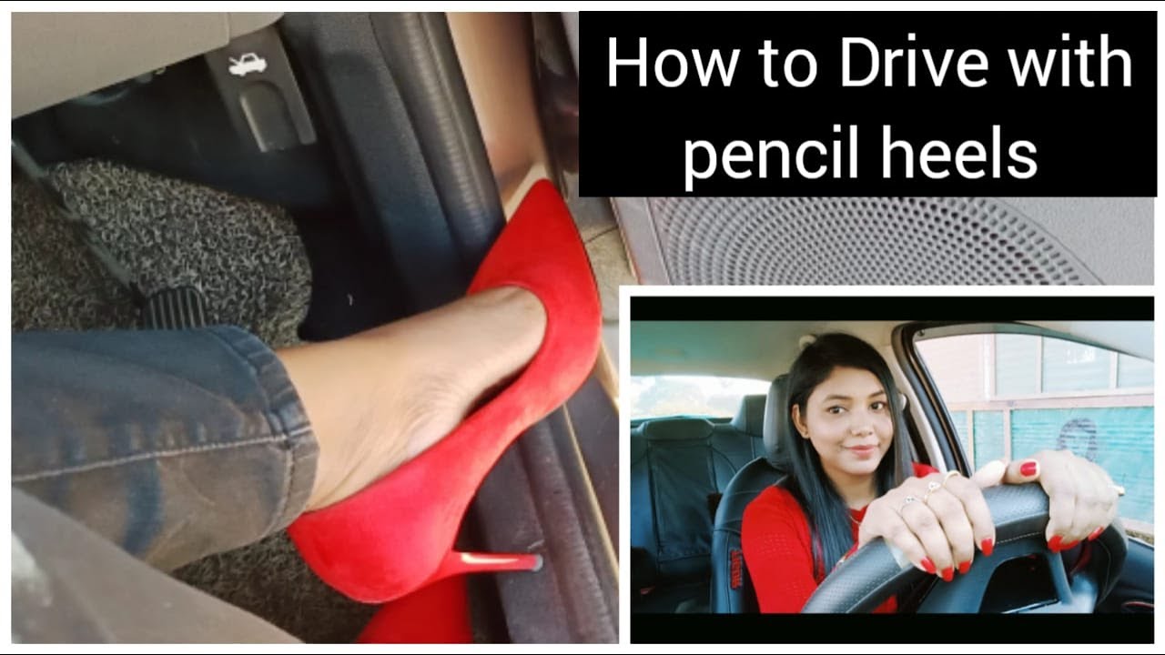 Driving in red high heel │Driving experience with high heel - YouTube