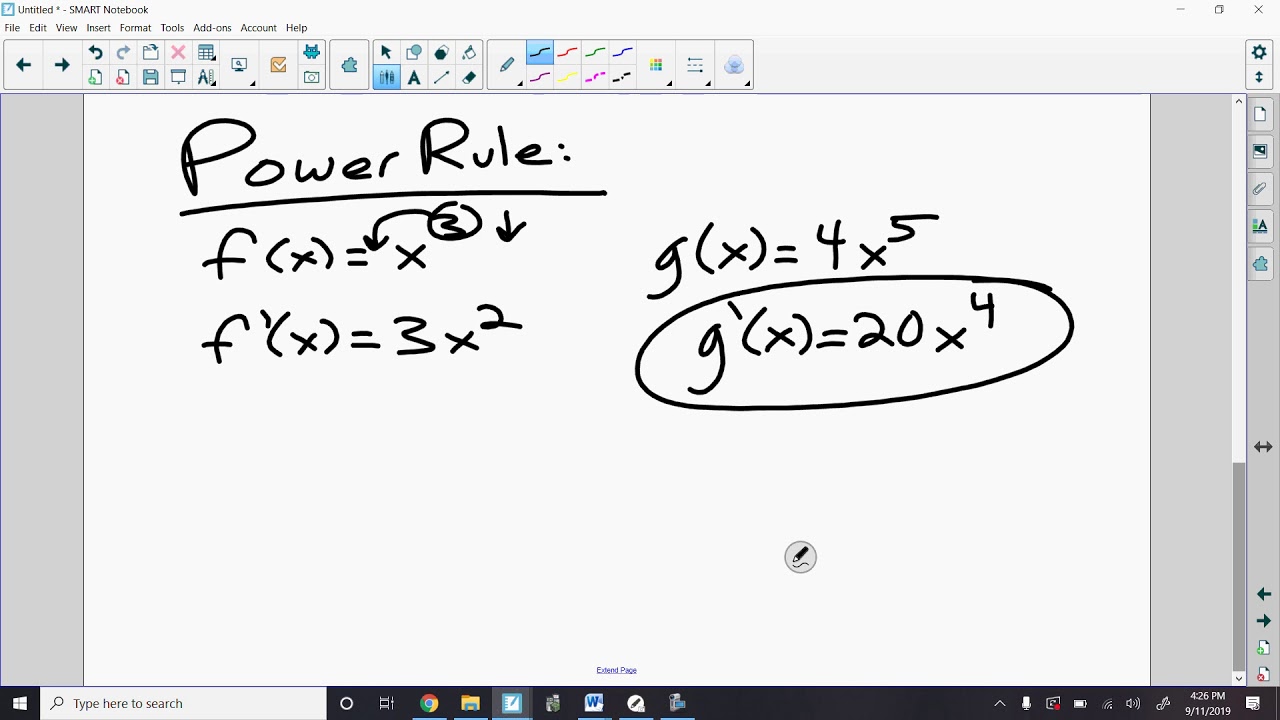 AP Calc Day 10 19 20 Power rule of derivatives - YouTube