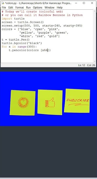 Python Coding - Rainbow Benzene In Python #shorts #python #programming - YouTube