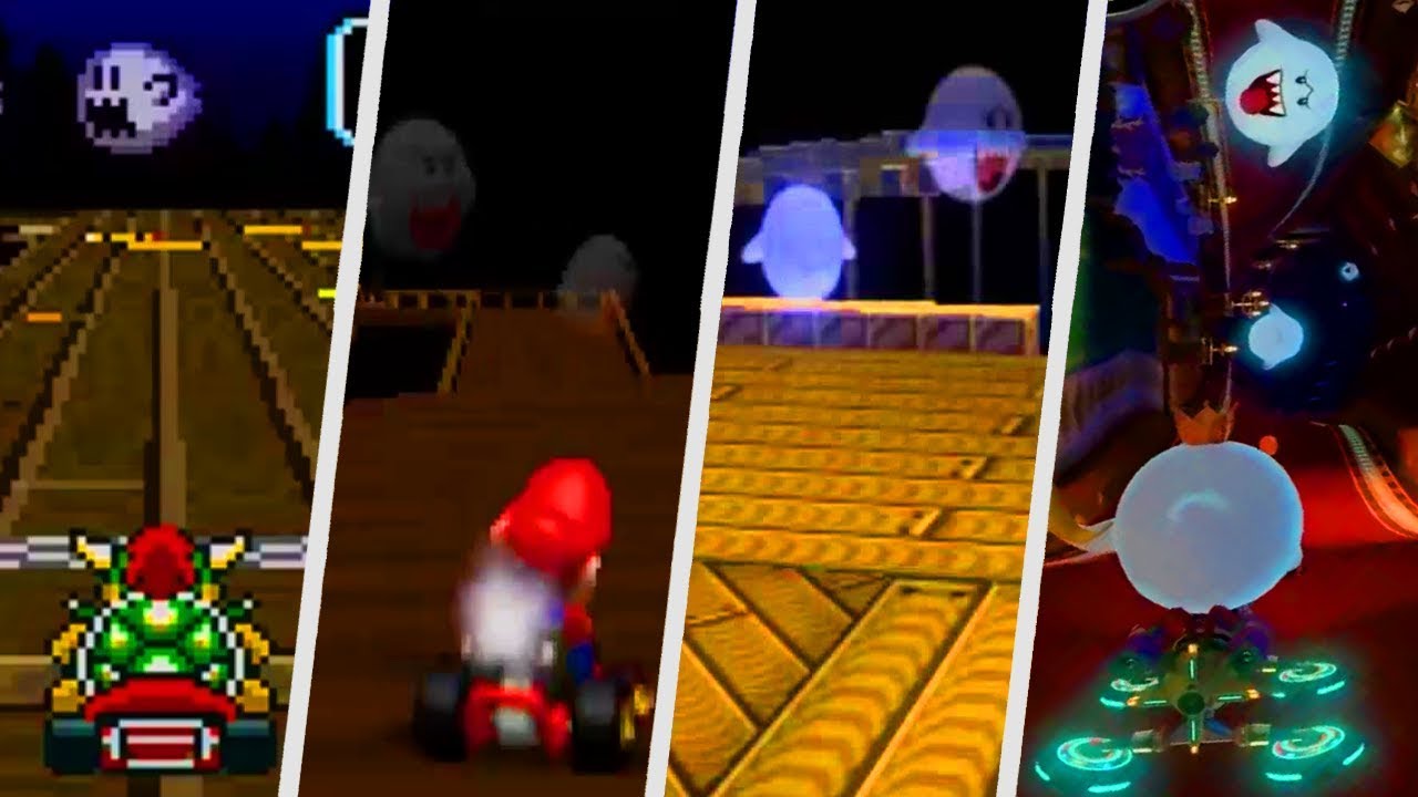 Evolution of Boo Courses in Mario Kart Games (1992 - 2017) - YouTube
