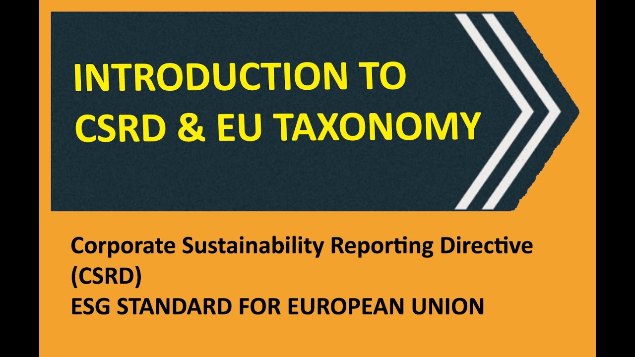 Introduction to the EU Taxonomy & CSRD | ESG Reporting in the EU - YouTube