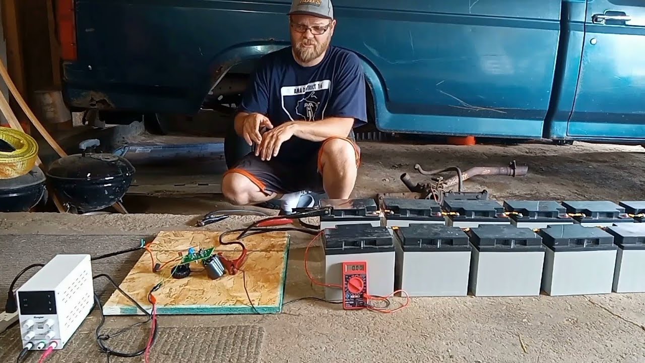 first test of homemade high voltage battery charger (180V) - YouTube