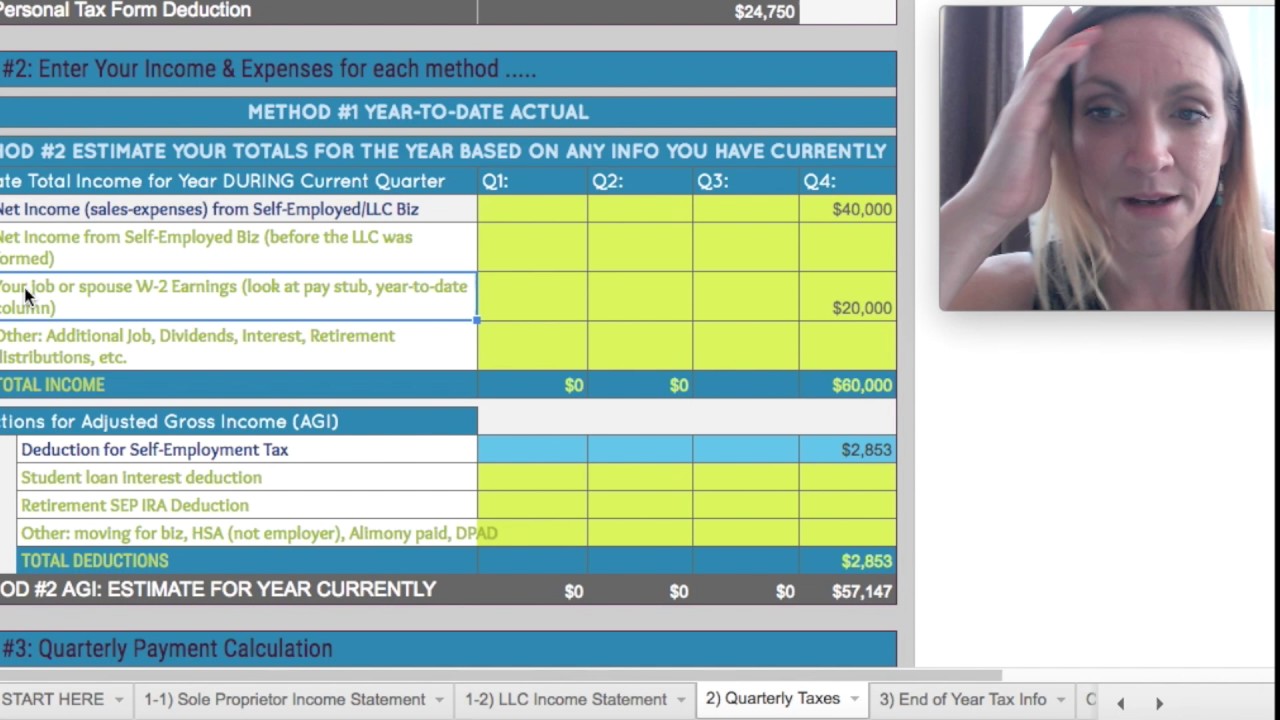Quarterly Tax Estimate Step #2 [WORKSHEET #2: V3] - YouTube