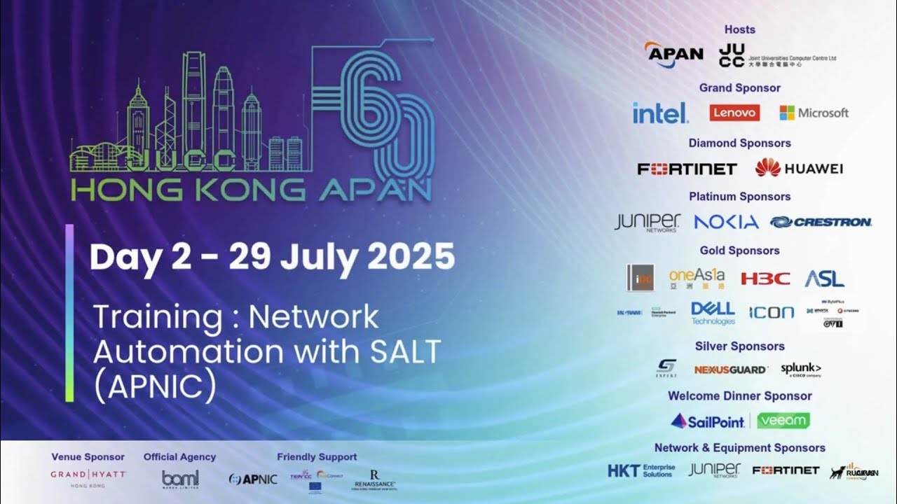APAN 60: Network Automation with SALT (APNIC) Training - Part 1 - YouTube