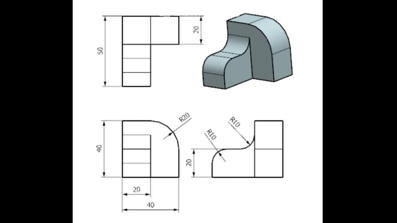 NX UG8.5 기초 모델링 따라하기5 (스케치,돌출,라운드) - YouTube