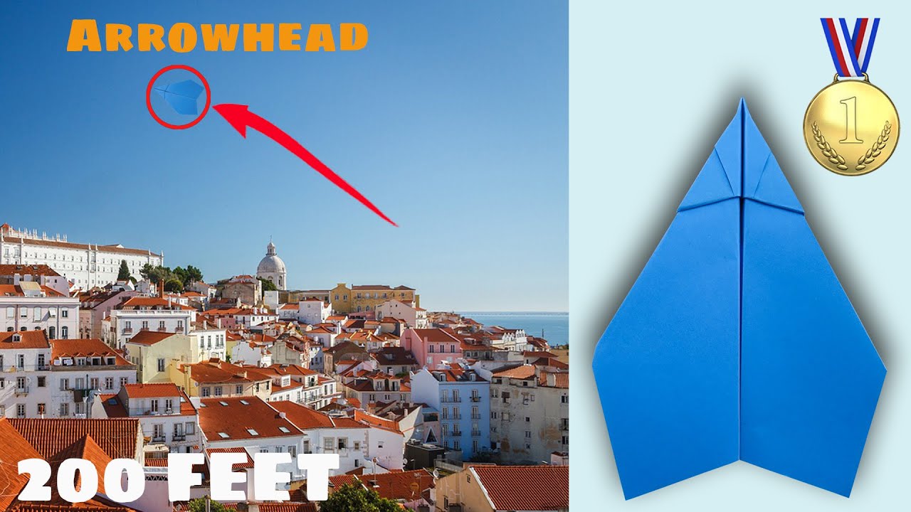 How to make an Easy Arrowhead Paper Airplane ️🎖️ - YouTube