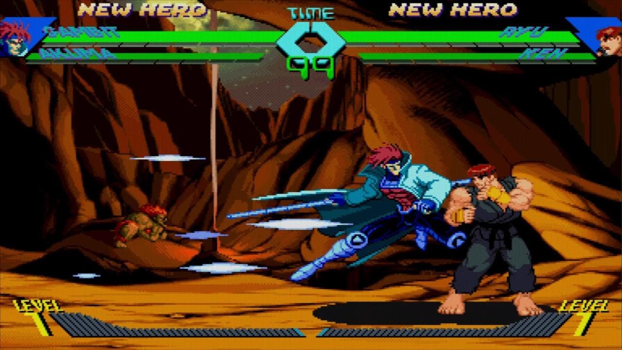 Mvc collection x-men vs street fighter gambit 100% combo - YouTube