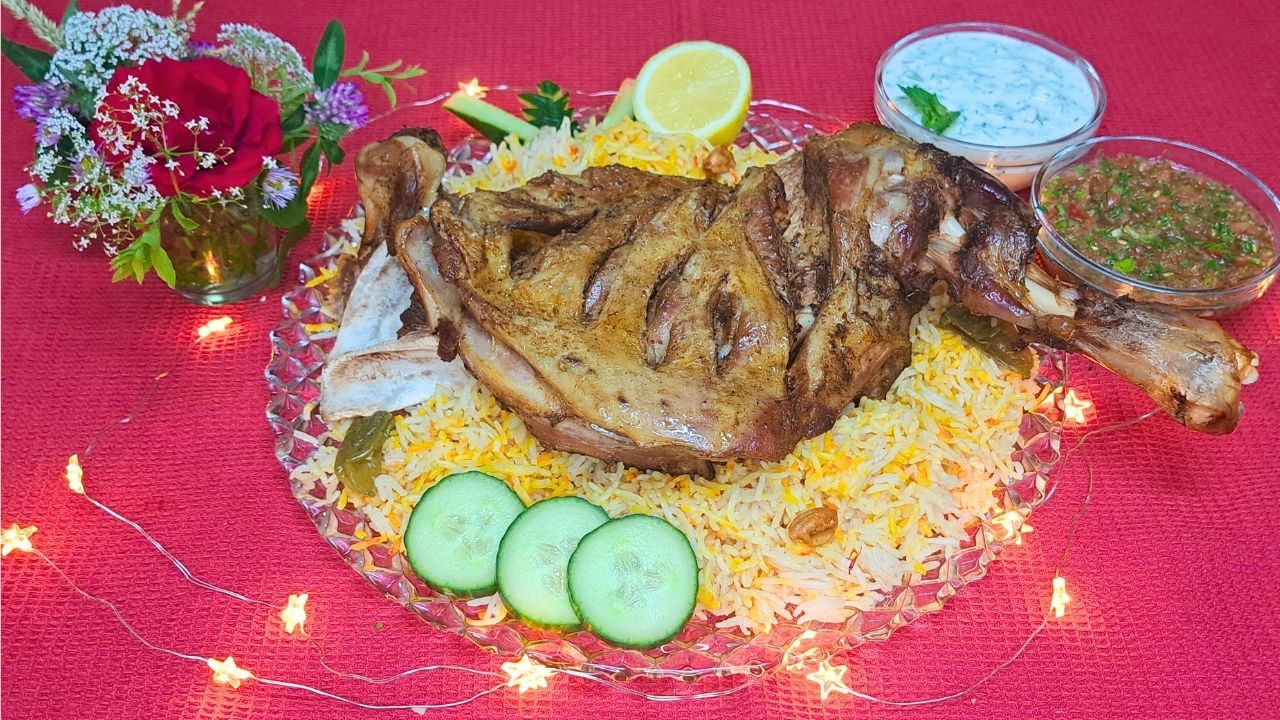 "Delicious Mutton Mandi with Jajik, Rice, and Salsa | Authentic Arabian ...