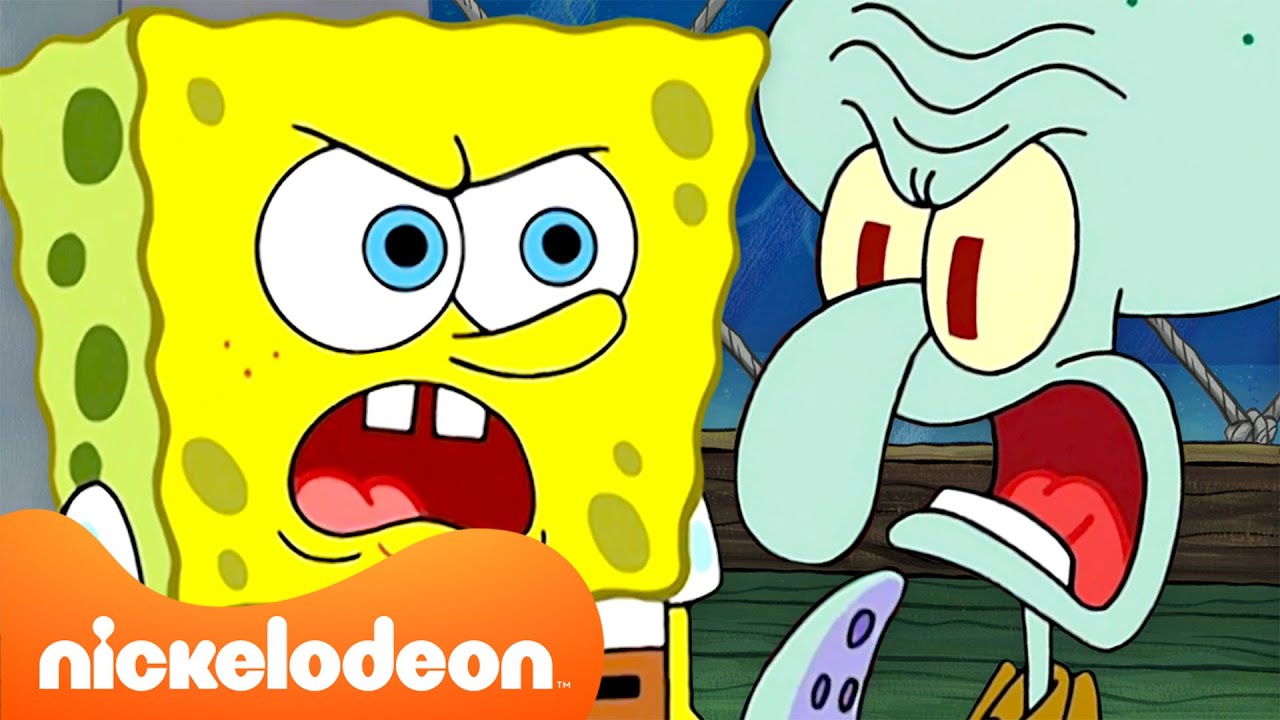 SpongeBob ruziet 60 minuten lang met zijn vrienden 😤 | Nickelodeon ...