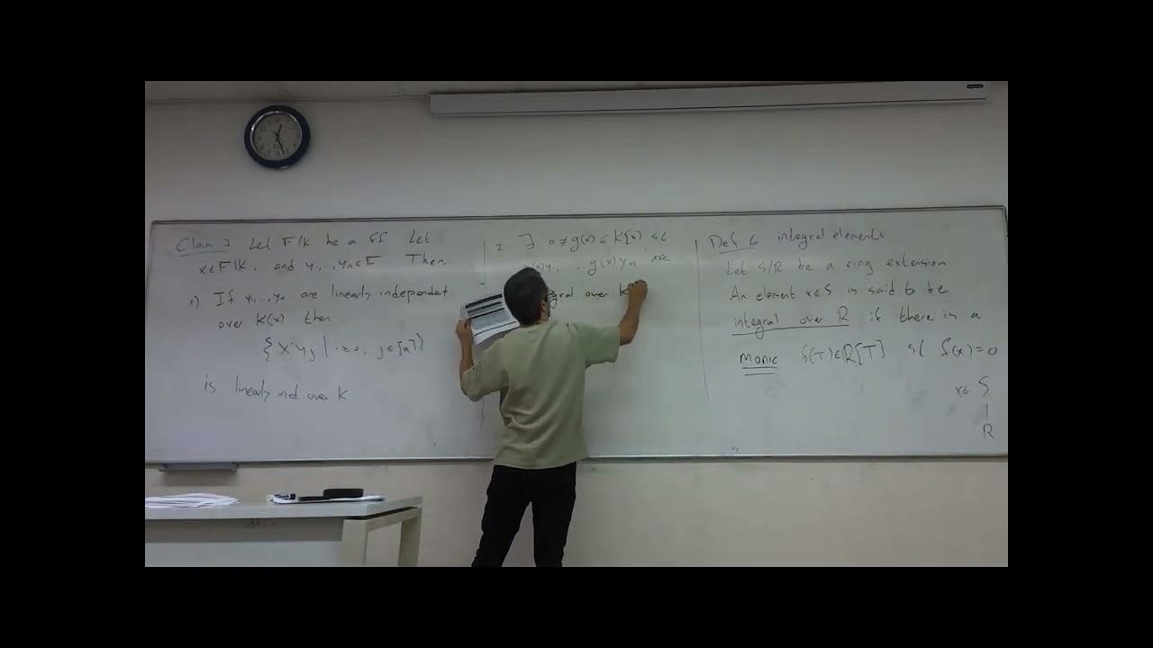 AGC Lecture 6d - Integral elements in function fields - YouTube