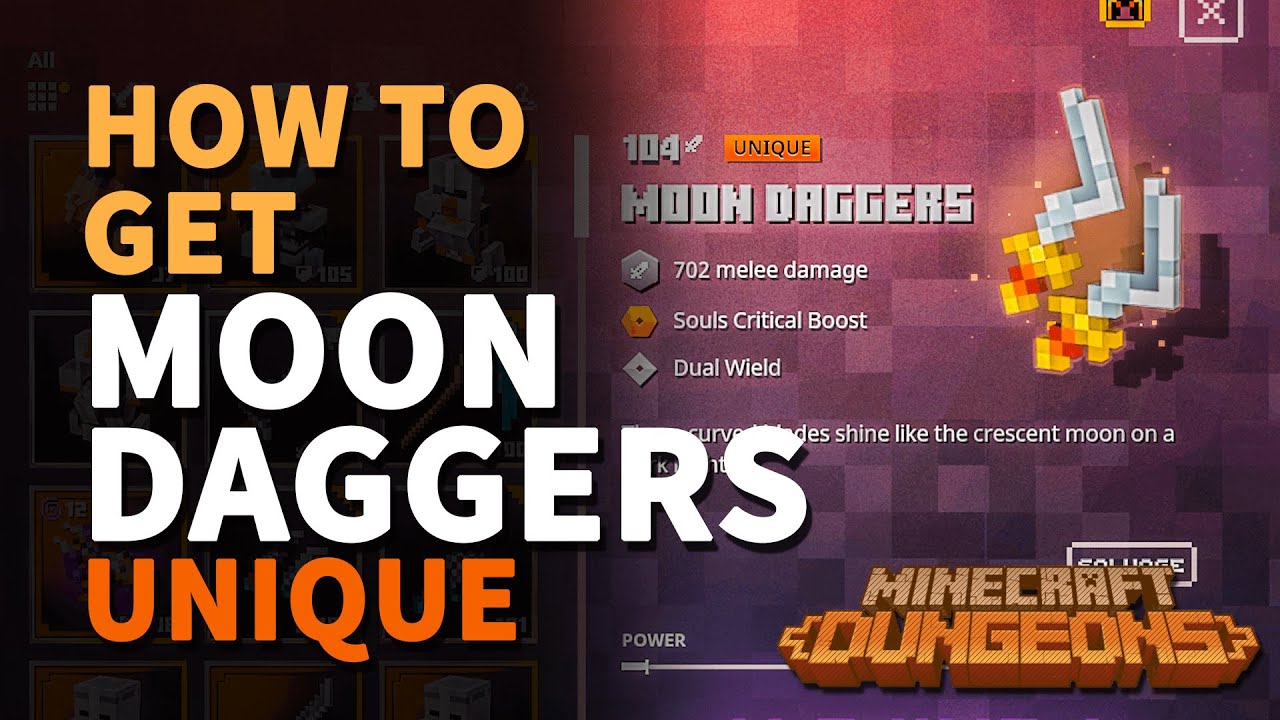 Where to get Moon Daggers Minecraft Dungeons Unique Daggers - YouTube