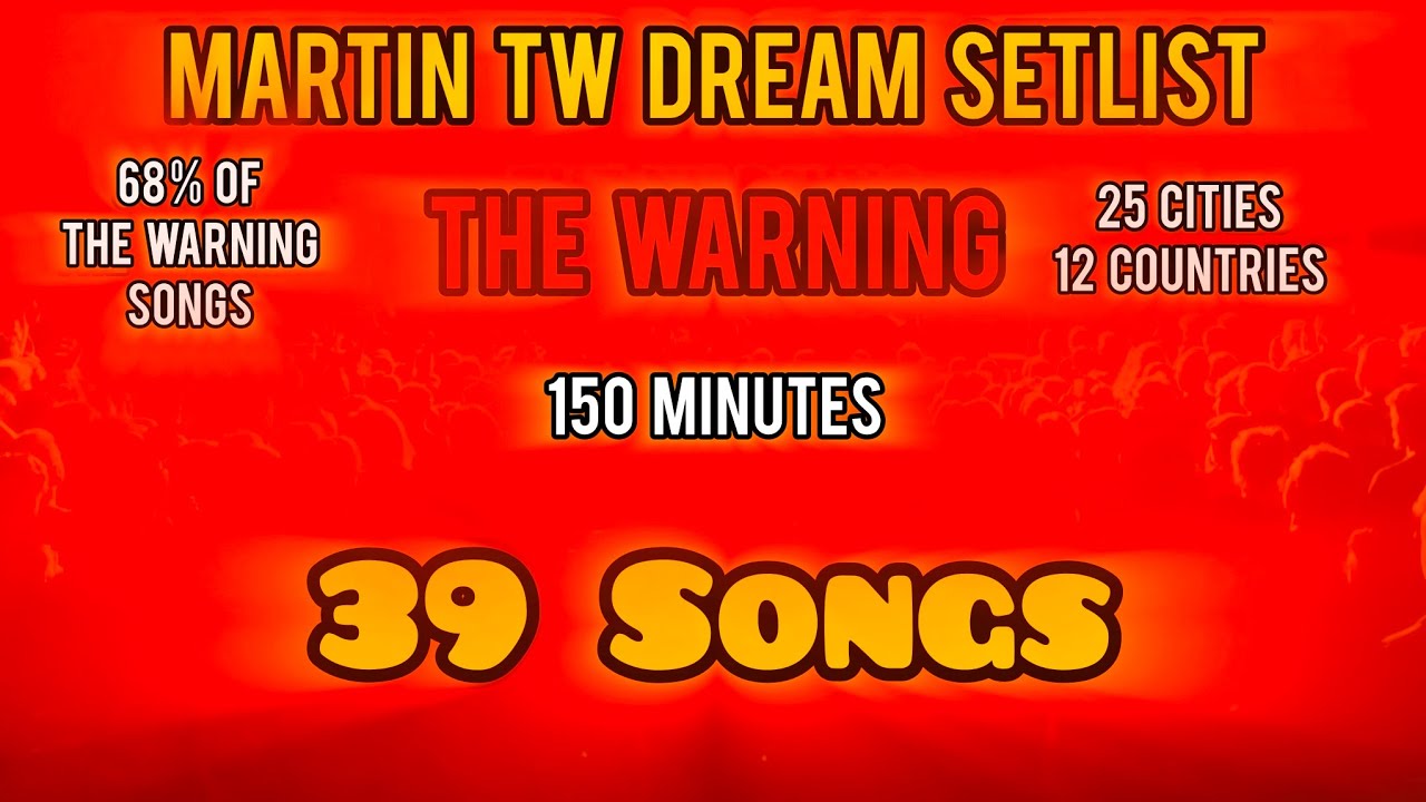 "MARTIN TW's 39 Songs Setlist" @TheWarning 25 cities, 12 countries # ...