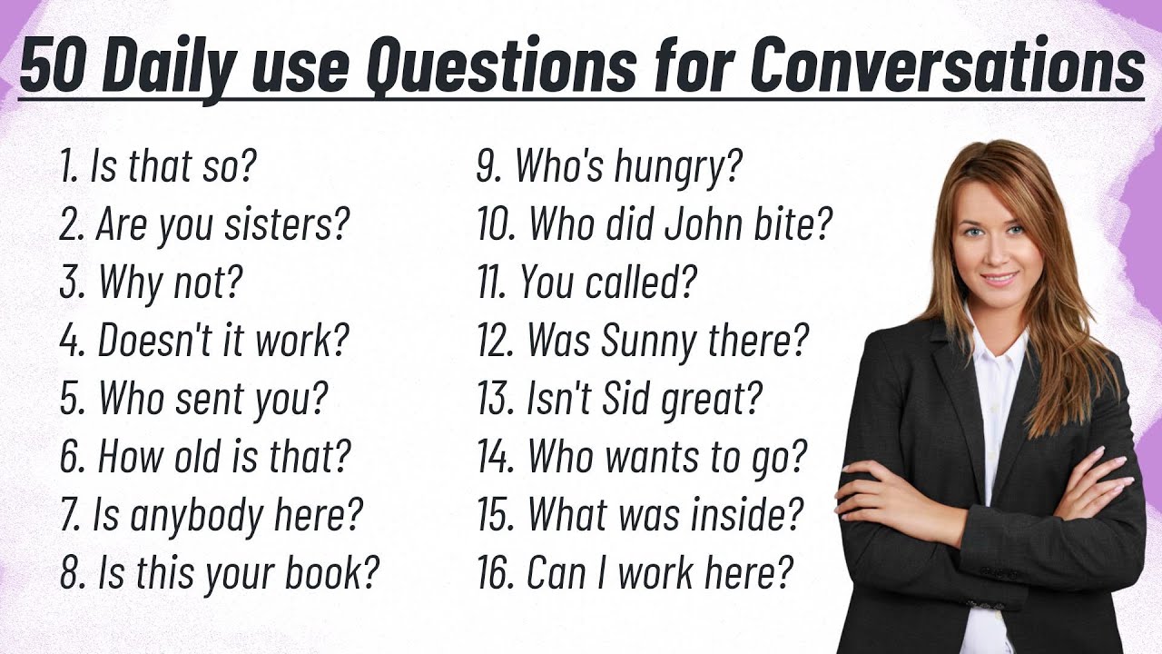 50 Daily use Questions for conversations || Most Common Questions in ...