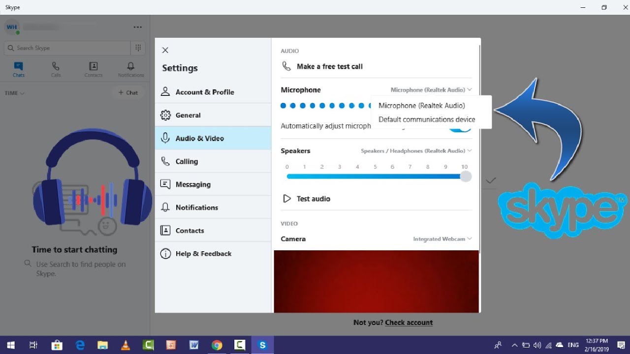How to Change the Audio Device in Skype on Windows 10 PC | Laptop - YouTube