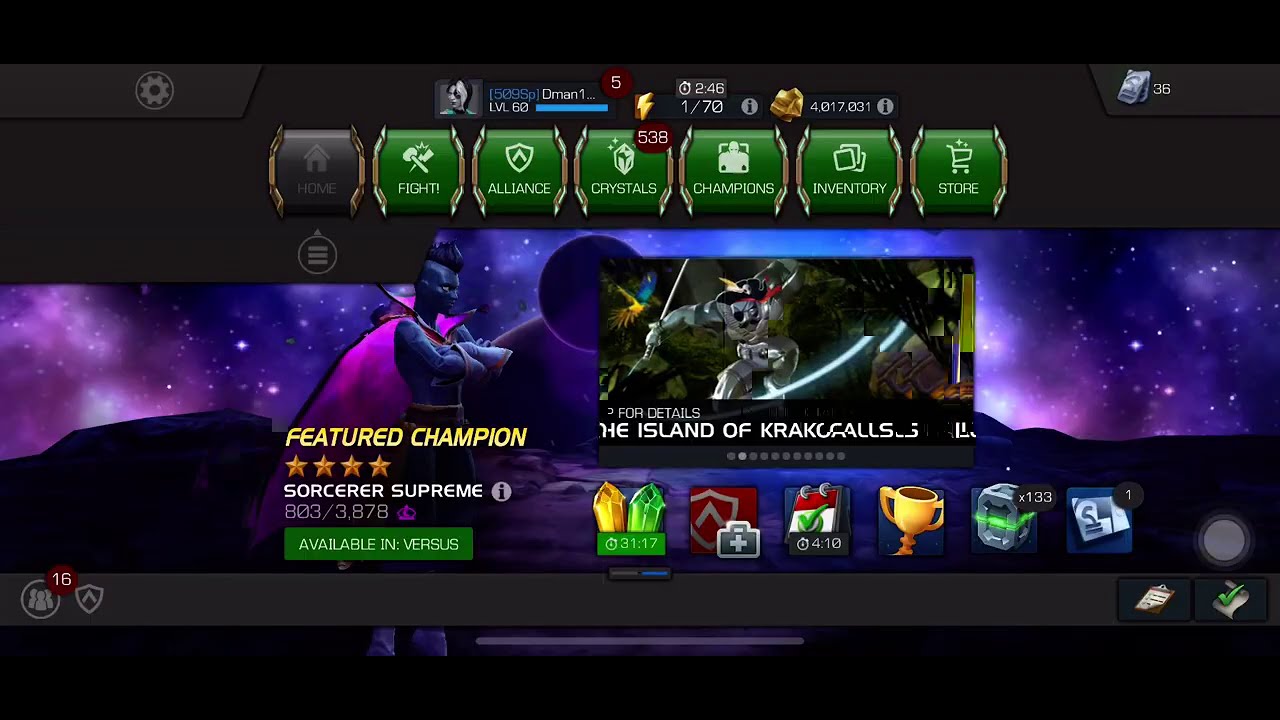 Mcoc: cavalier crystal/ 5 star nexus opening - YouTube
