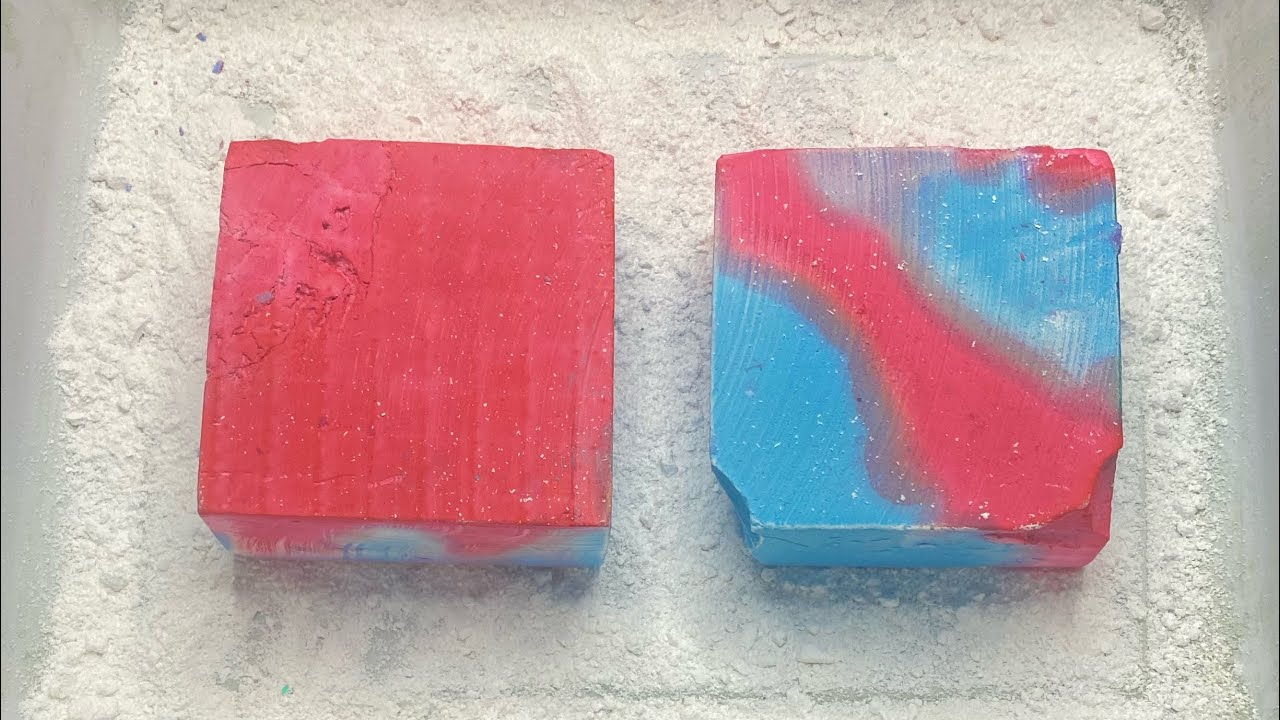 Pink & Blue Dyed Soft Chalk Blocks💗💙🤩 - YouTube