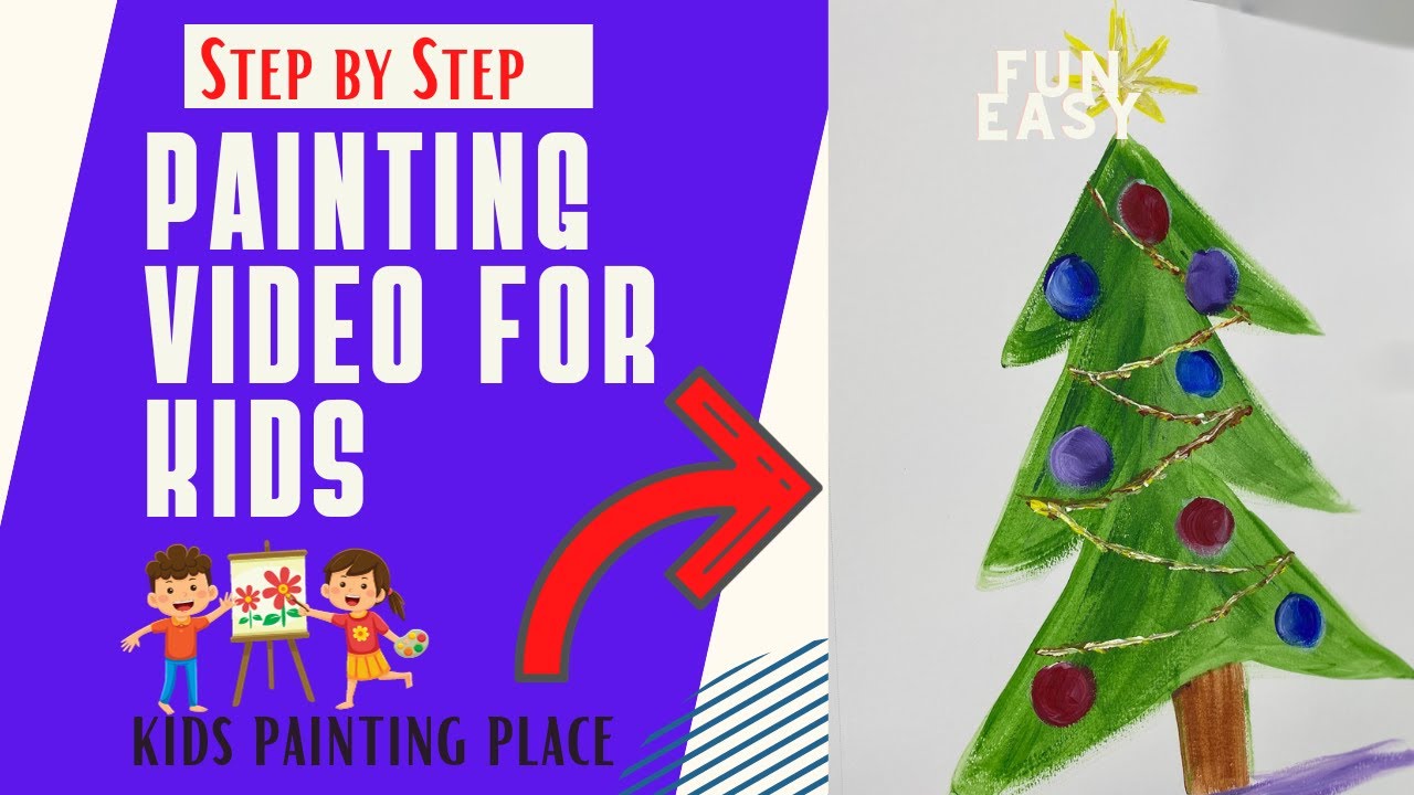 How to Paint a Colorful Christmas Tree (For Kids) - YouTube