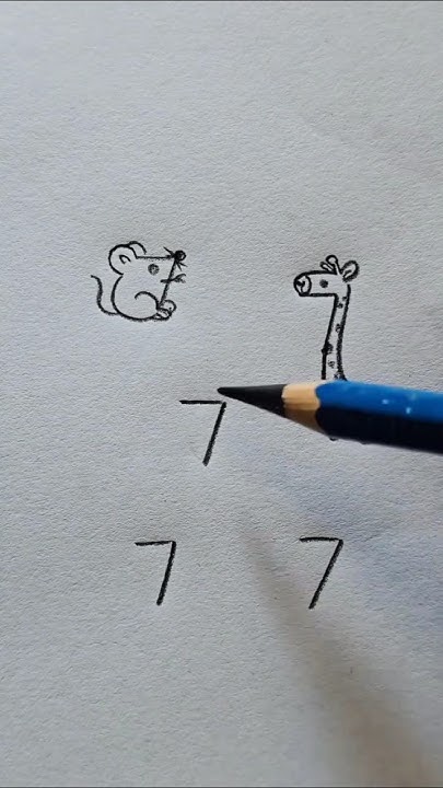 Drawing ideas with number 7 ️🖌️ #shorts #ytshorts #shortfeed #drawing # ...