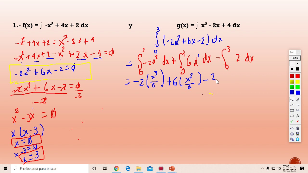INTEGRAL DEFINIDA - AREA ENTRE CURVAS - YouTube