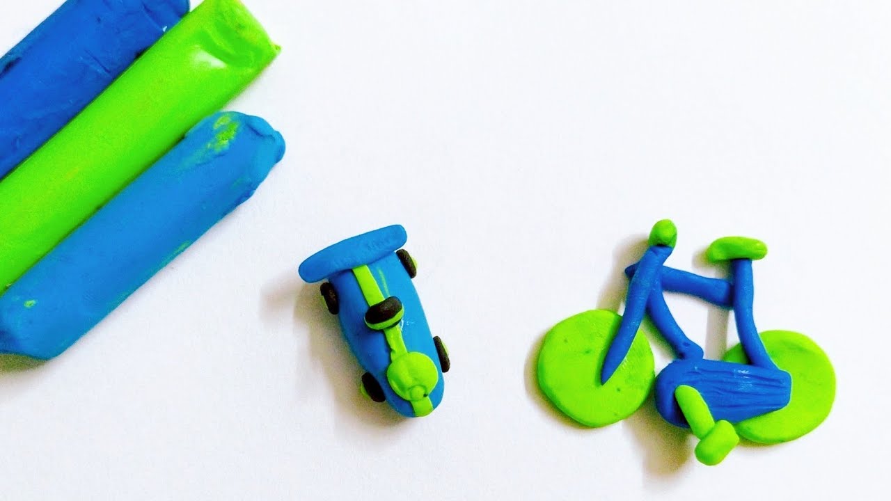 DIY | How to make Car with clay | Cycle with Clay | Clay Crafts #clay # ...