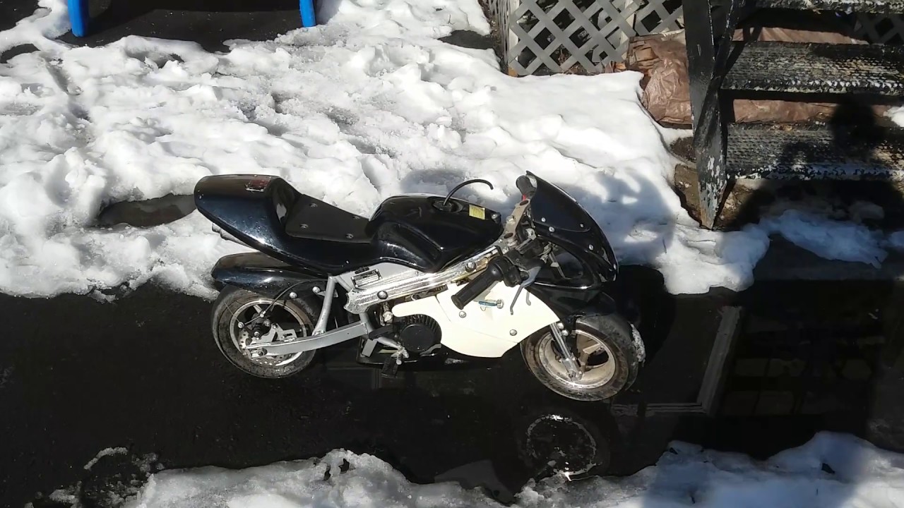 2009 Chinese 47cc mini pocket bike review. - YouTube