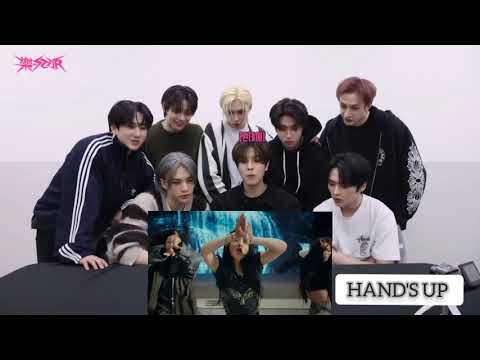 Stray kids reaction to MEOVV - HANDS UP M/V || MUSIC BANK