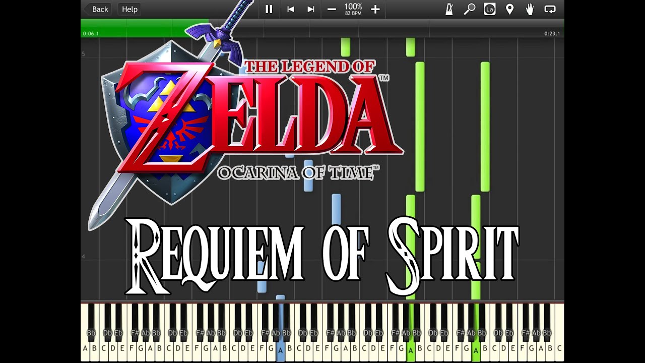 Zelda Ocarina Of Time - Requiem Of Spirit (Synthesia) - YouTube