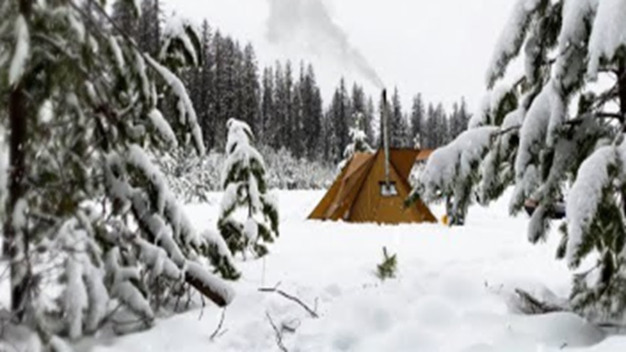 EXTREME -40° Solo Winter Camping 4 Days | Snowstorm, Hot Tent Camping ...