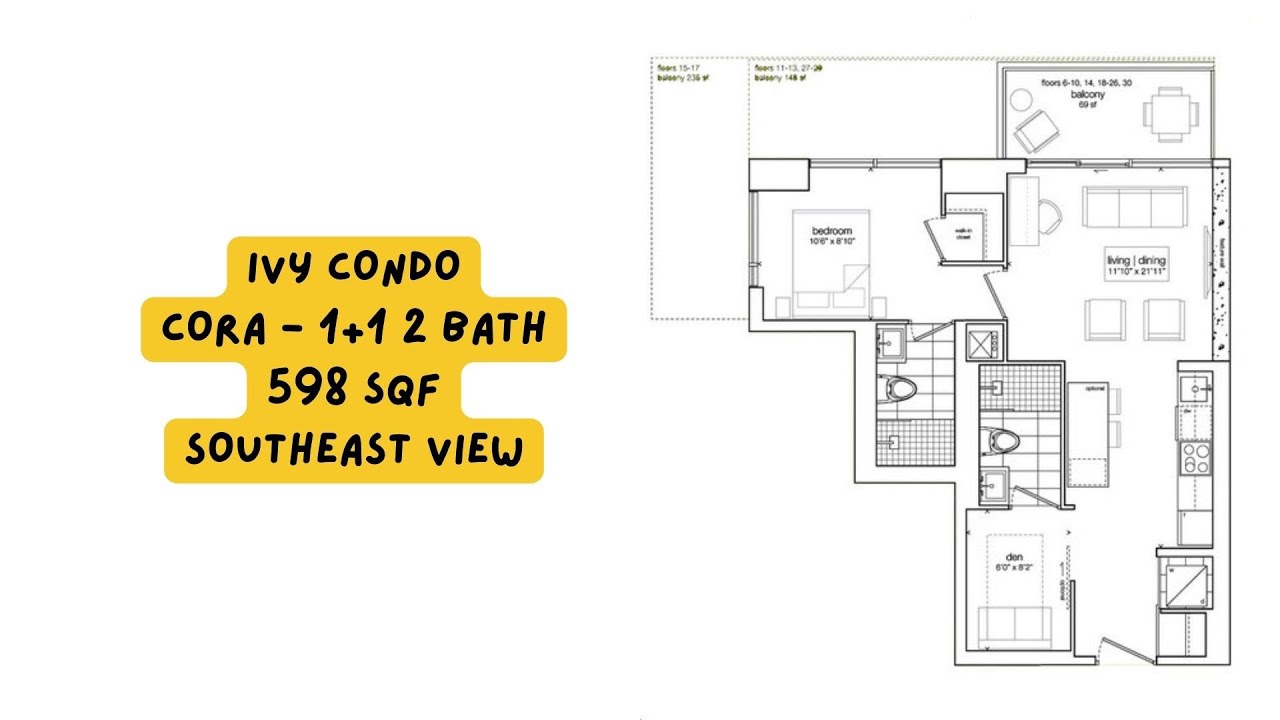 65 Mutual St - Ivy Condos - Cora/1+1 2bath/598 sqf/Southeast view - YouTube