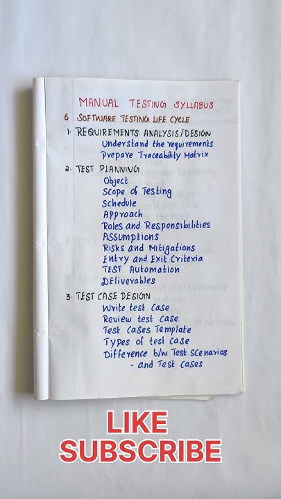 Manual Testing Syllabus ||Testing Syllabus||Software Testing ||Testing ...