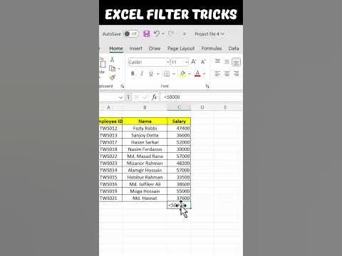 MS excel Filter Tricks #excelbangla #excelshorts #shorts #short #shortsfeed - YouTube