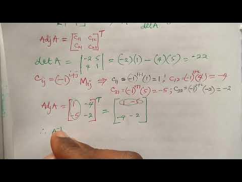 Inverse of a 2×2 matrix: cofactor method - YouTube