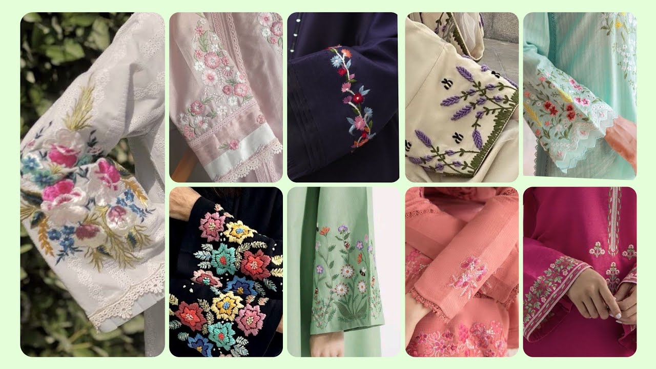 Top 25 + Hand Embroidery Sleeves Design | Unique design for dresses |# ...