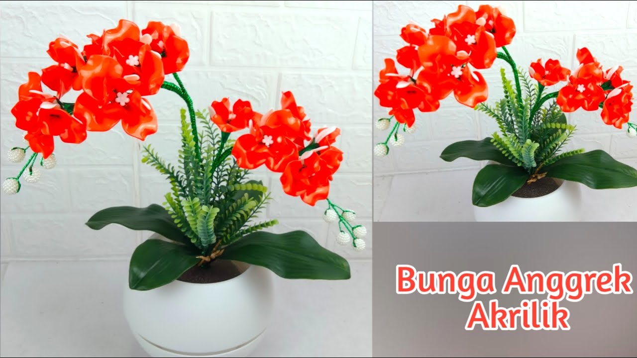 2 Cara Membuat Kelopak Bunga Anggrek Akrilik| Bunga Anggrek Akrilik ...