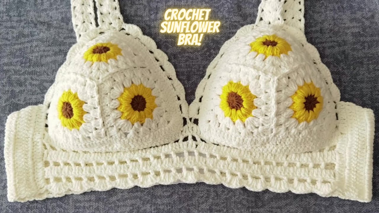 How to Crochet a Sunflower Bra A Step by Step Tutorial for Beginners EP ...