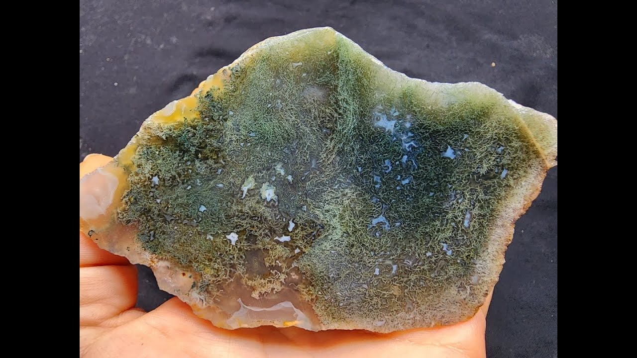 Natural Moss Agate Slabs -Lapidary Rough - YouTube