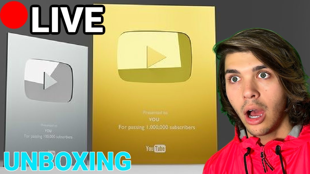 LIVE 🔴 GOLD PLAY BUTTON UNBOXING! (1 MILLION SUBSCRIBERS) - YouTube
