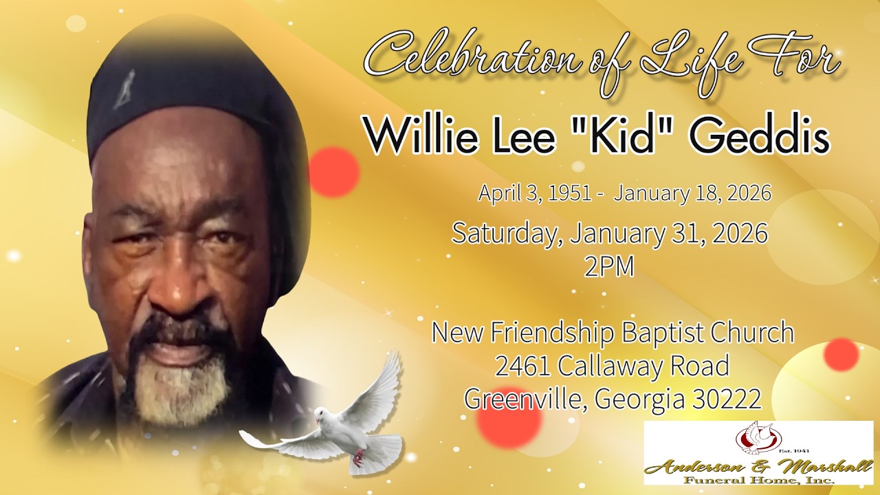 Celebrating the Life of Willie Lee Geddis - YouTube