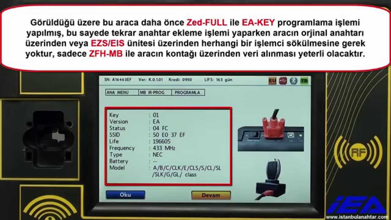 Mercedes-Benz W202-W208-W210 EZS/EIS ve Anahtar üzerinden İşlemci ...