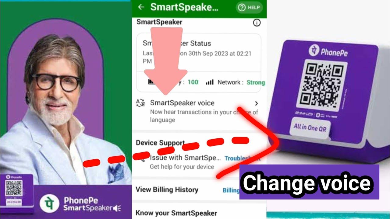 How to change phonepe smart speaker voice | phonepe sound box voice change #phonepe - YouTube