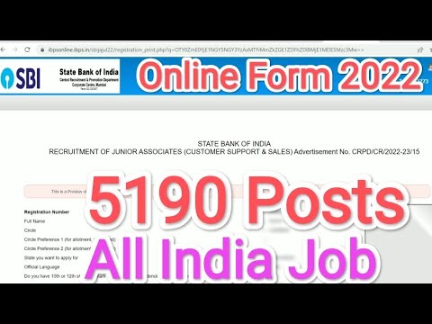 How To Fill Online Form In SBI For 5190 Junior Associate Posts. SBI ...