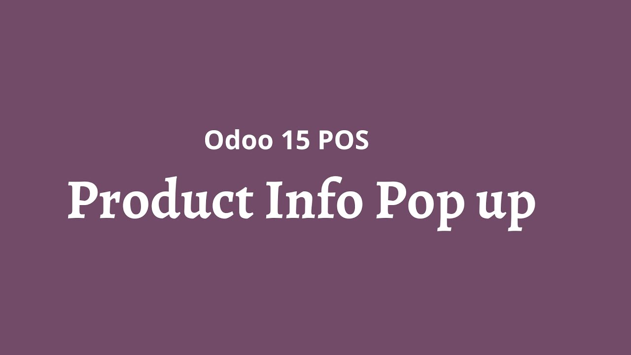 Odoo 15 Product Info Pop UP - YouTube