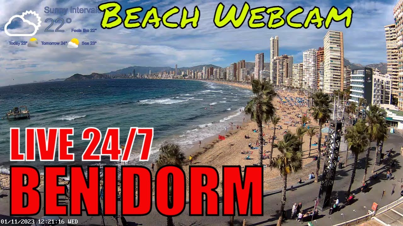 Benidorm Live Beach Cam 🇪🇸 Streamed 1st November 2023 (1) - YouTube