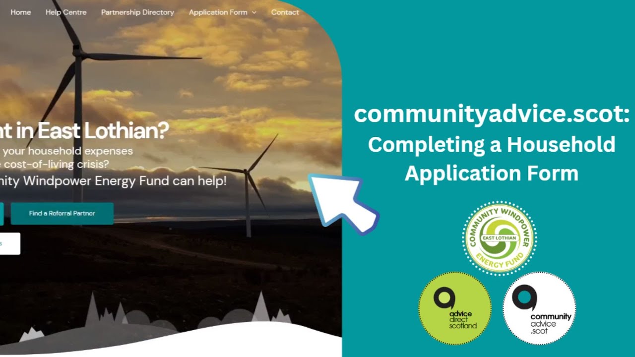 Completing the communityadvice scot 'Household Application Form' - YouTube