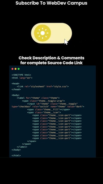 CSS Dark Mode Toggle Switch With Source Code | CSS Toggle Button With ...