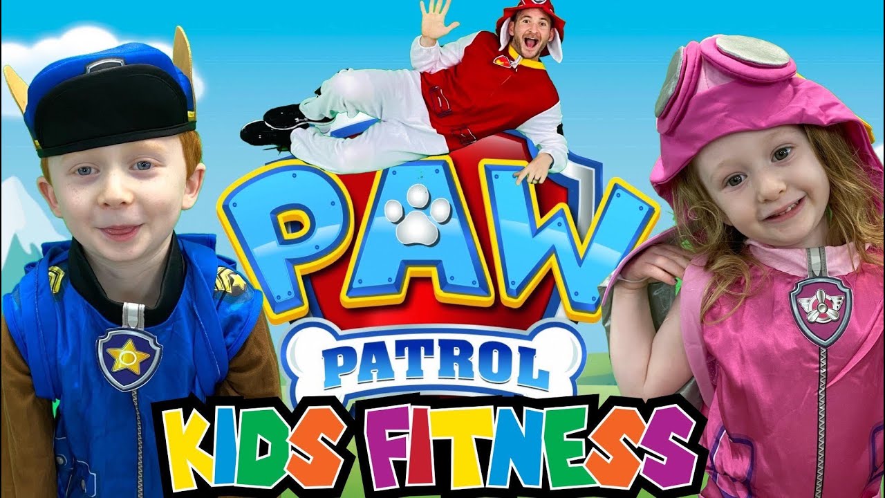 PAW PATROL! Kids Workout, Fitness, PE! Real-Life VIDEO GAME! Super FUN ...