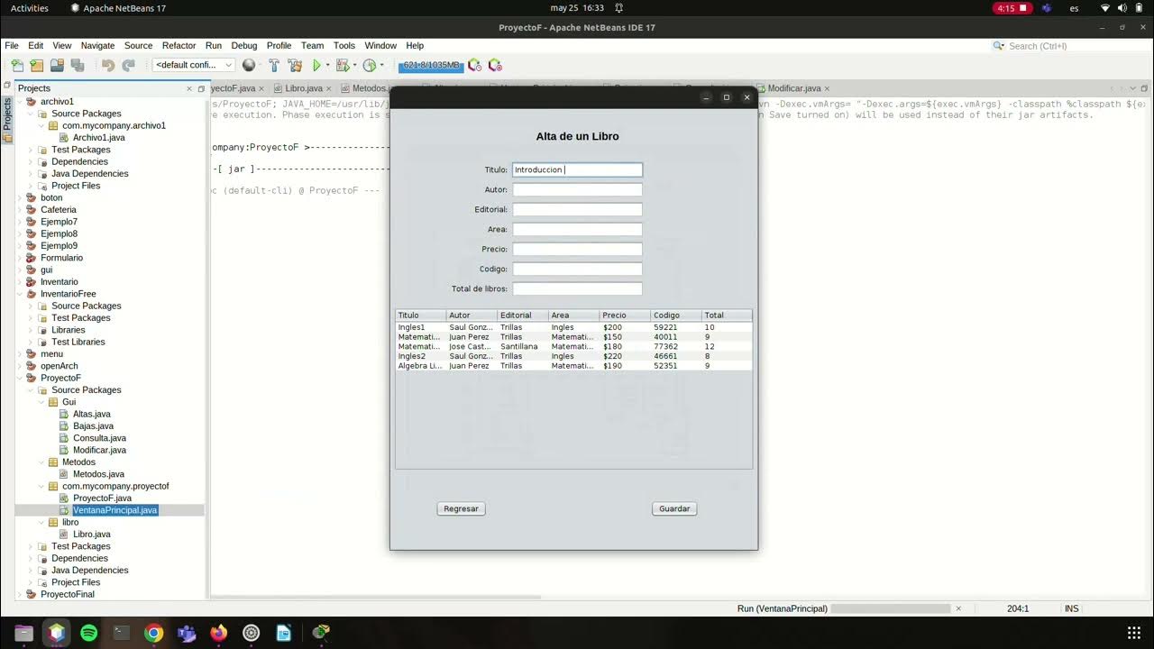 Sistema de Inventario de Libros | Java Netbeans - YouTube