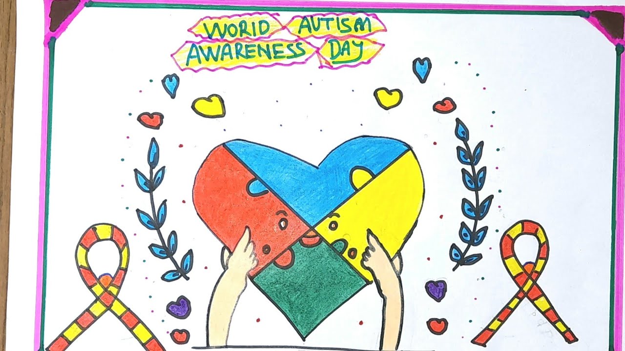 world Autism Awareness day drawing/world Autism Awareness day drawing ...