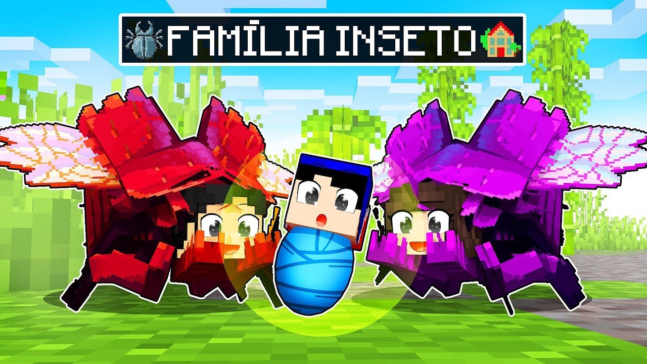 FUI ENCONTRADO PELA FAMÍLIA INSETO no MINECRAFT! - YouTube